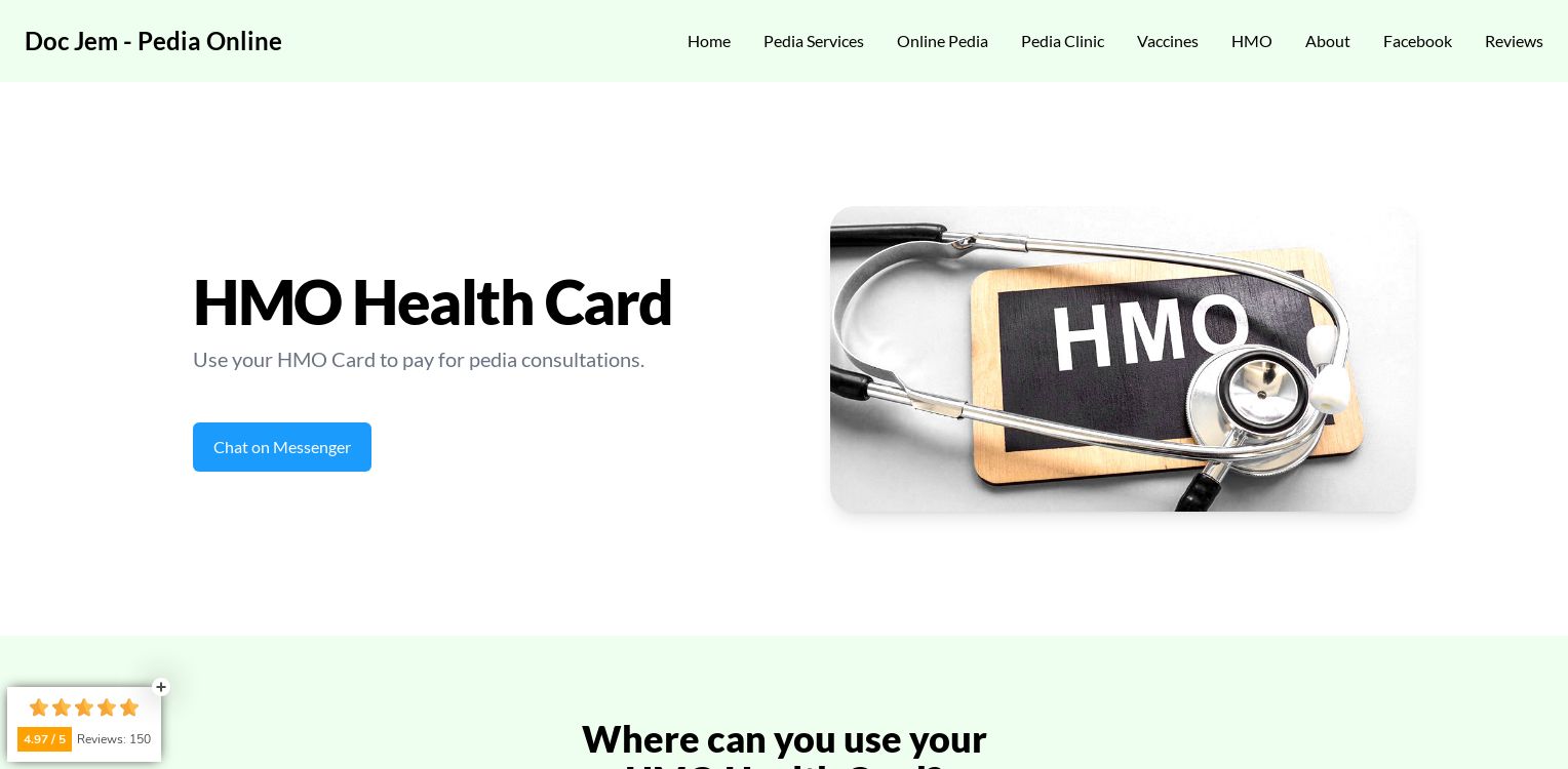 Health Card for Pediatric Consultations