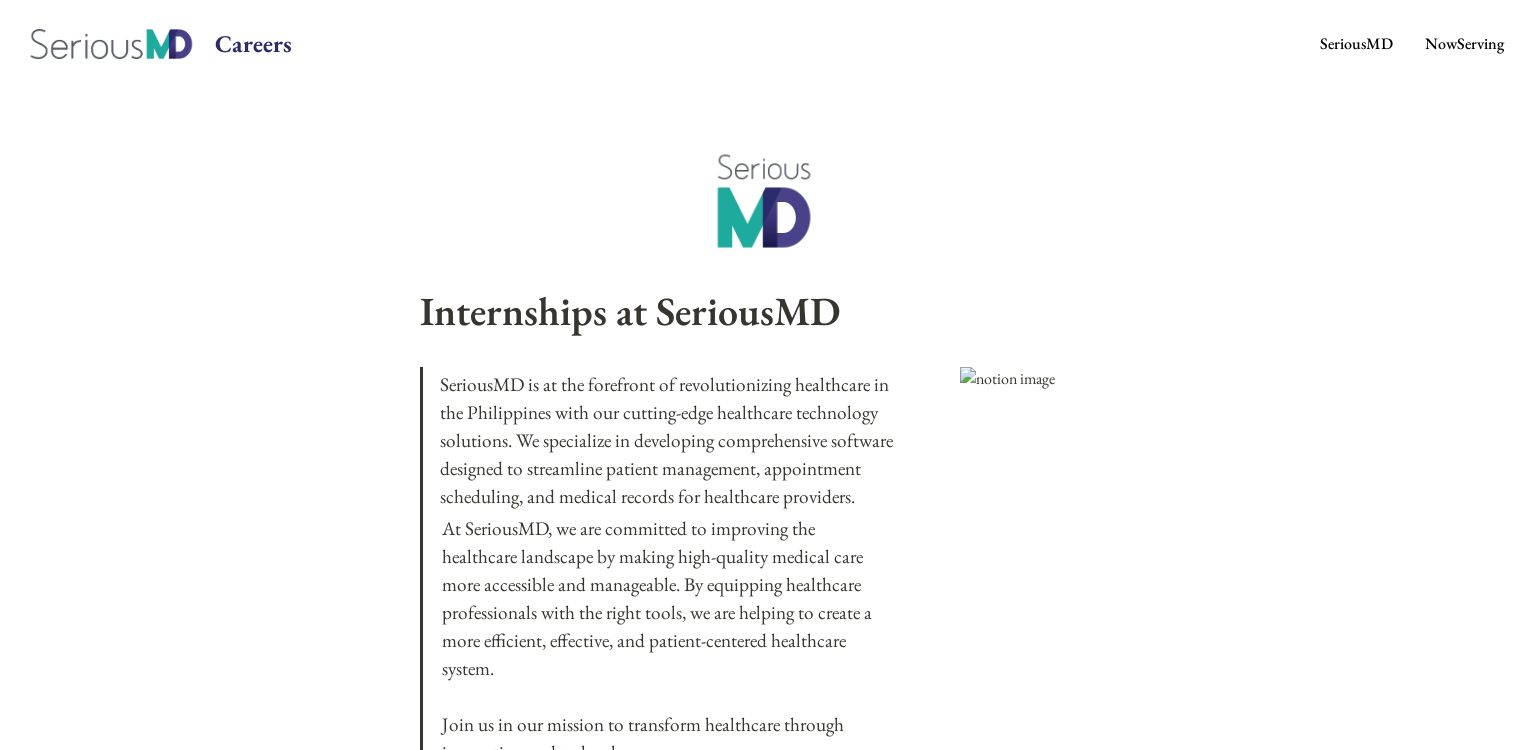 Careers at SeriousMD | Healthcare Technology Jobs